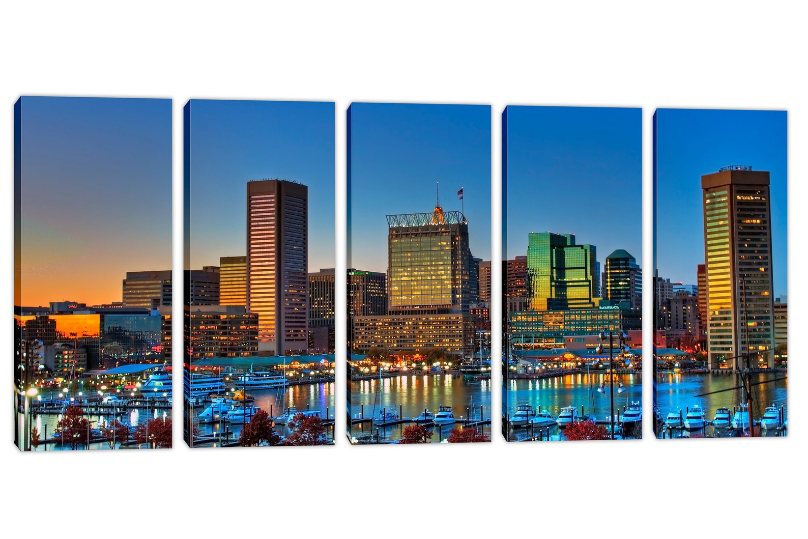 Baltimore MD Inner Harbor Canvas Print Wall Art Sunset. Baltimore ...