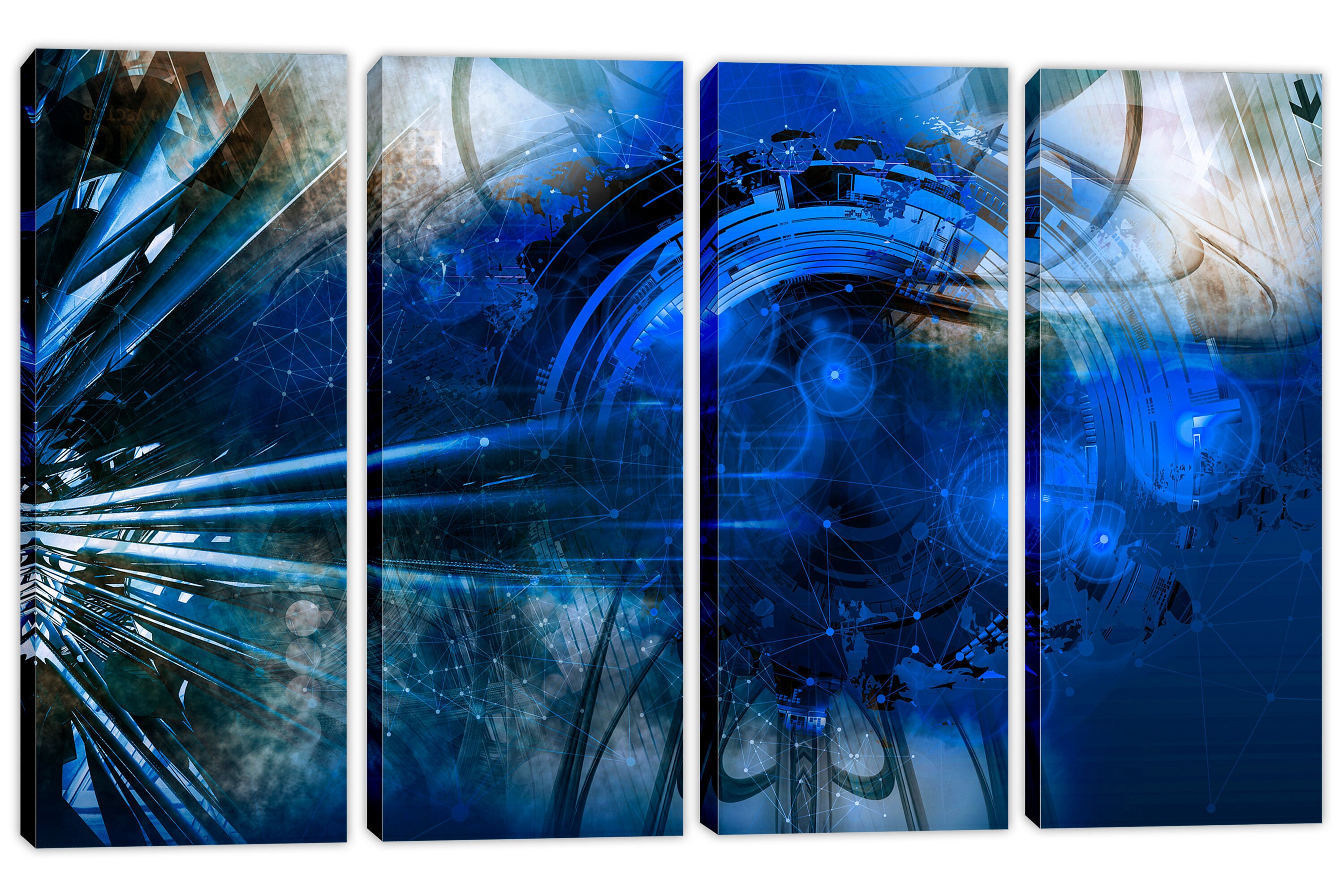 Abstract Wall Art technology Canvas Print. Blue digital art | Etsy