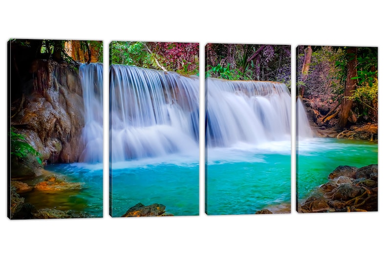 Forest Waterfall Wall Art Canvas Print. Forest Art Forest - Etsy