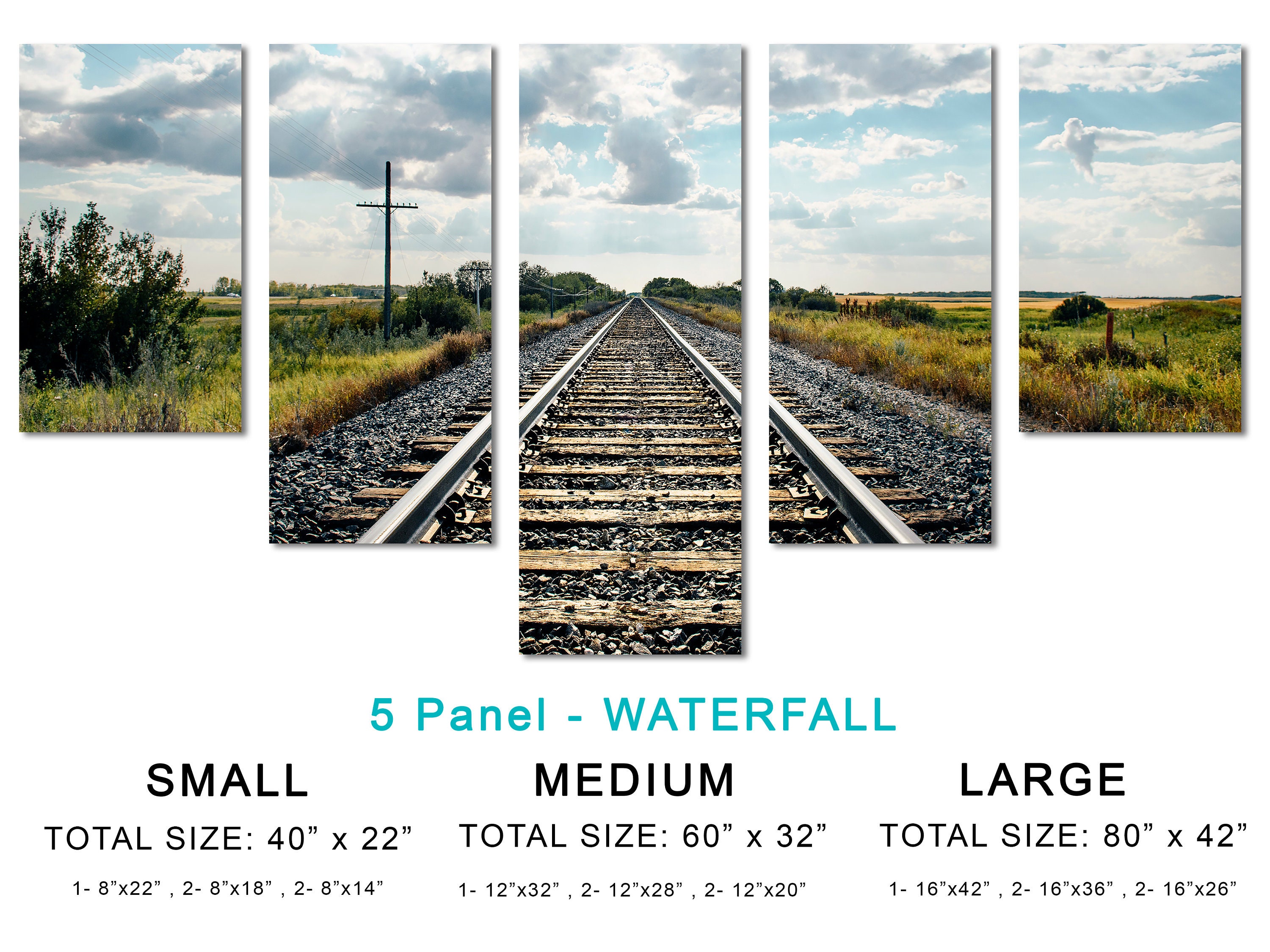 Train Railroad Track Wall Art Canvas Print. Landscape print | Etsy