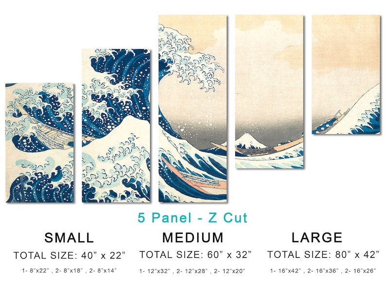 The Great Wave off Kanagawa Canvas Print. Classical Japanese - Etsy