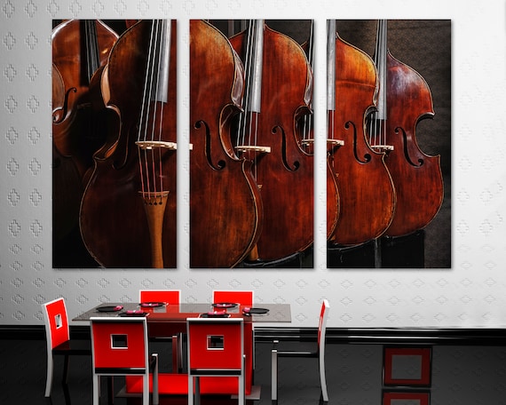 Musical Instruments Wall Art Canvas Print. Double Bass Wall | Etsy