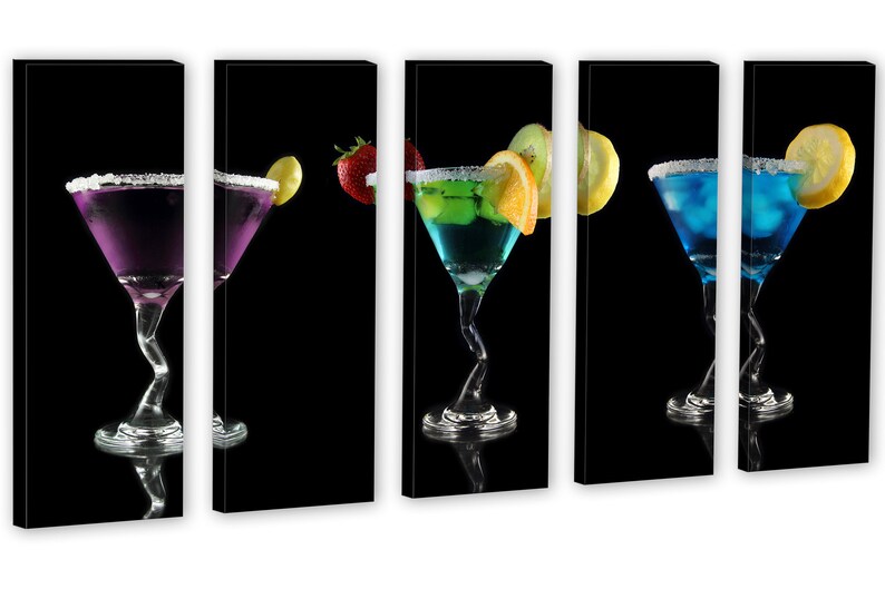 Colorful Martini Cocktail Drinks 3 Panel Split Triptych - Etsy
