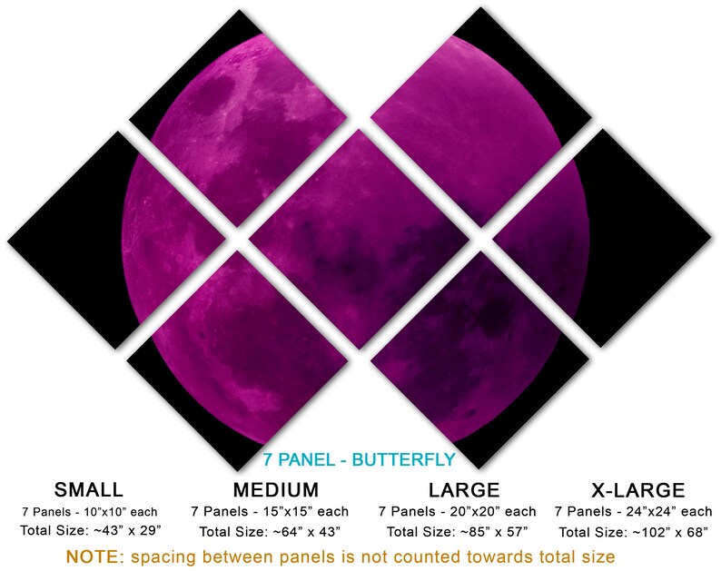 Super Blood Wolf Moon Wall Art Magenta Canvas Print. Celestial | Etsy