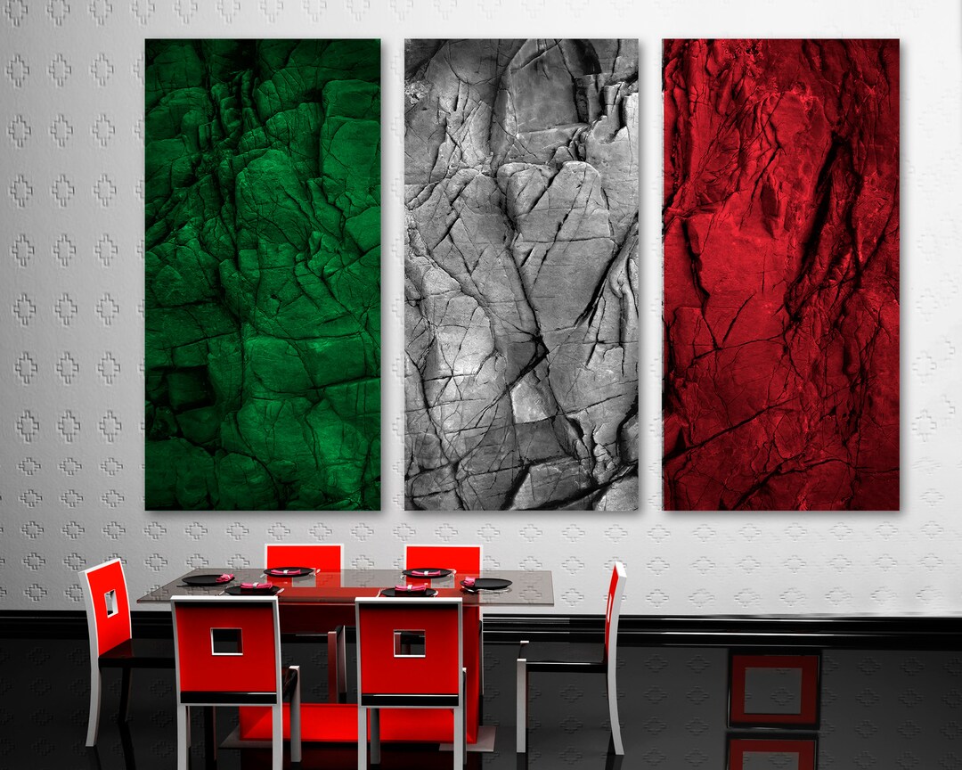 Italy Country Flag Stone Back Canvas Print Wall Art - Italy Flag Art ...
