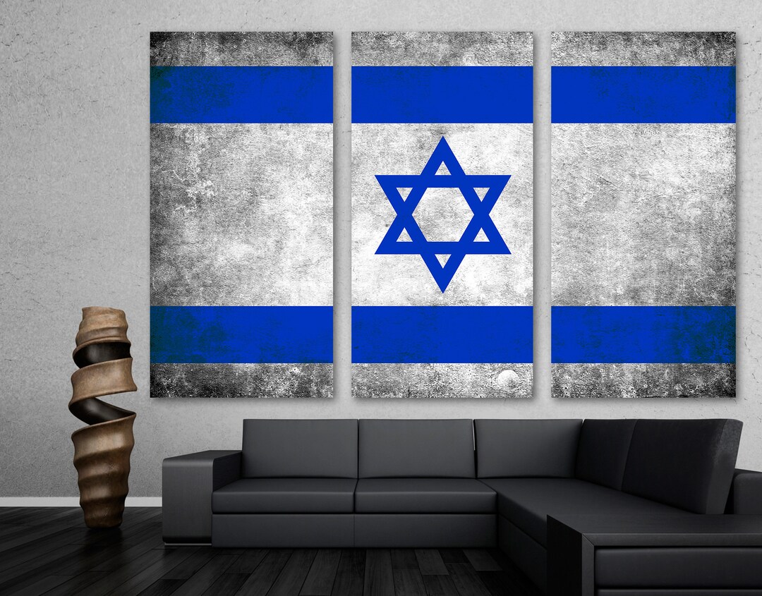 Israel Country Flag Grunge Canvas Print Wall Art - Israel Flag Giclee ...