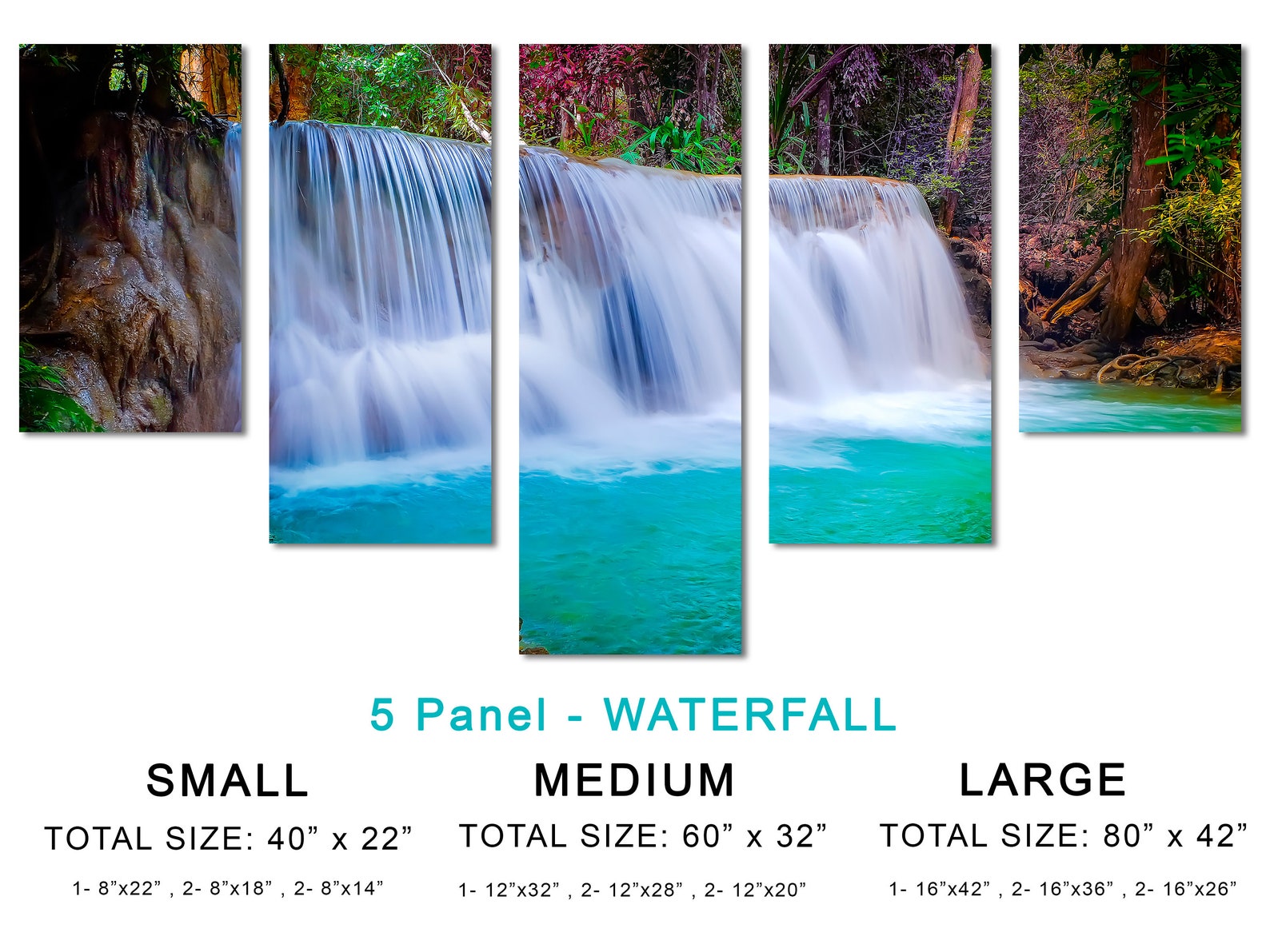 Forest Waterfall Wall Art Canvas Print. Forest Art Forest - Etsy