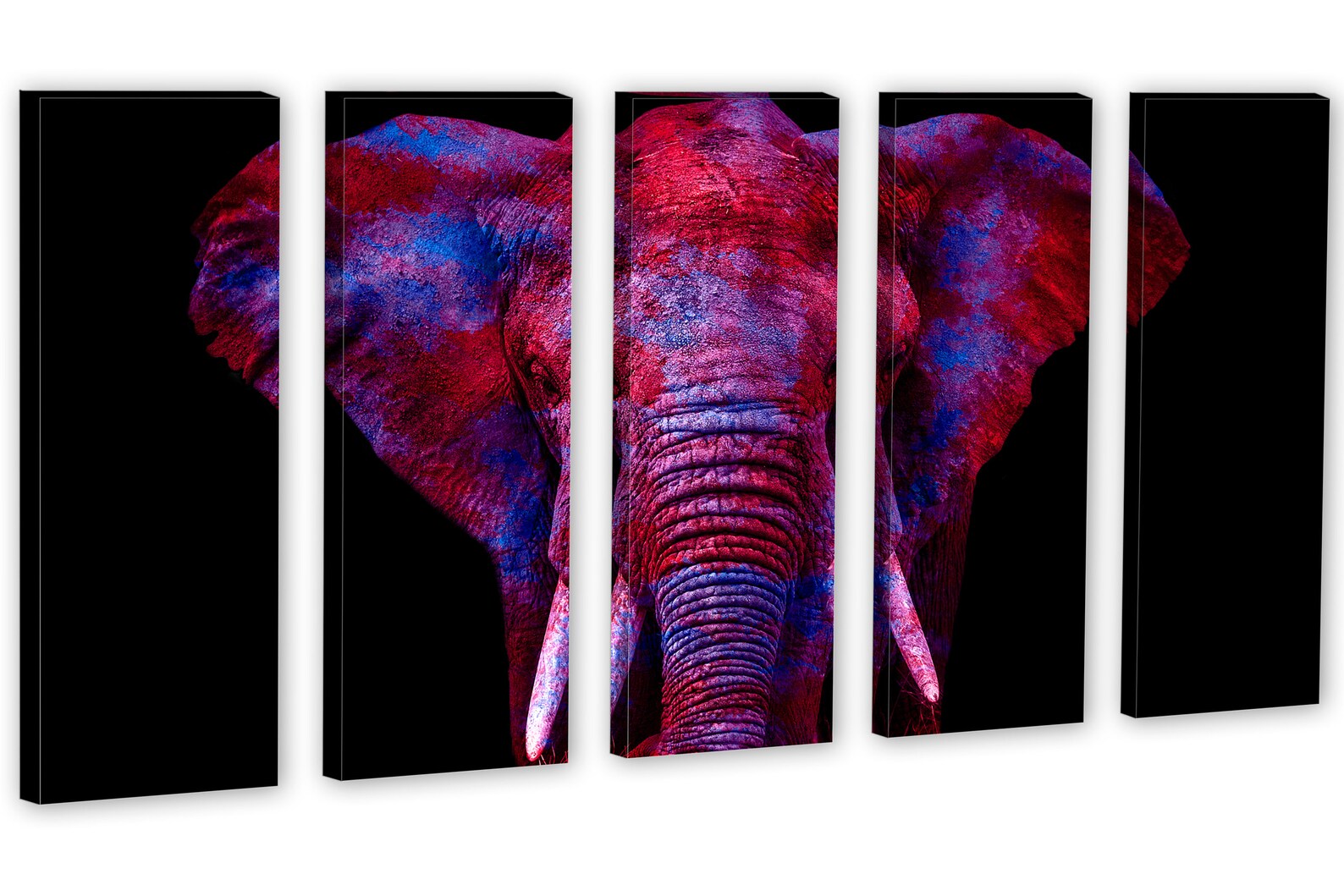 Watercolor Elephant Wall Art Canvas Print - Purple Pink Elephant ...
