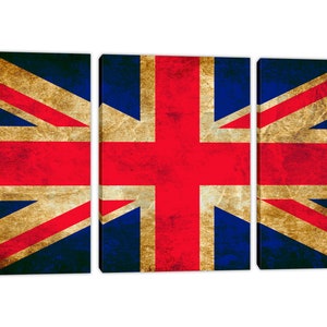 British Flag Rustic Grunge Canvas Print Wall Art. UK, England Country ...