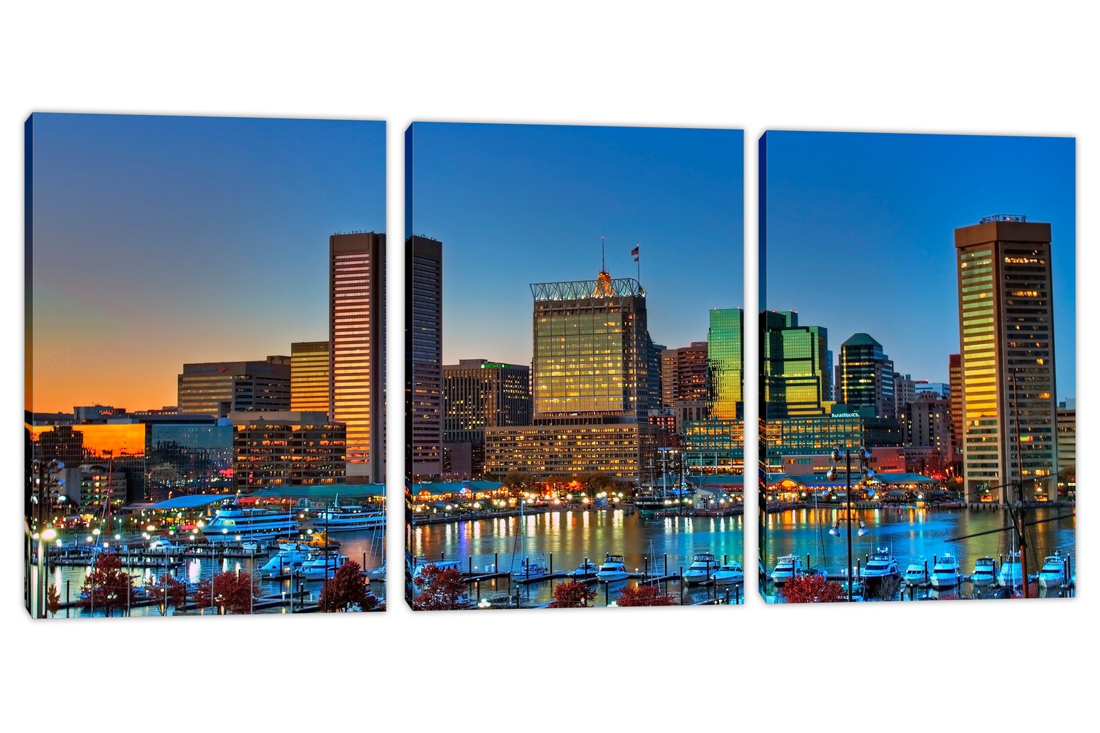 Baltimore MD Inner Harbor Canvas Print Wall Art Sunset. Baltimore ...
