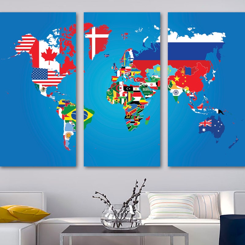 Canvas World Map - Etsy