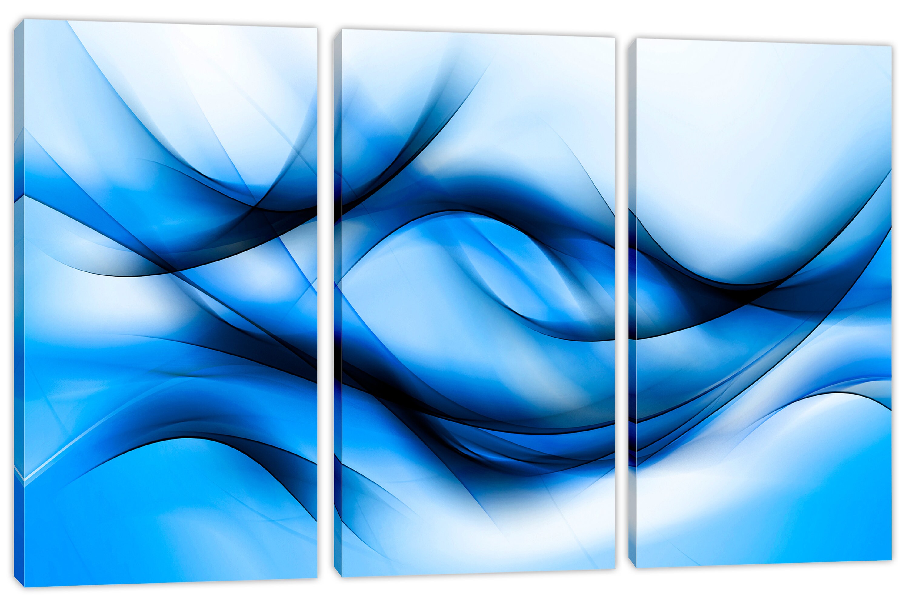 Blue Abstract Wave Wall Art Abstract Canvas Print Fractal | Etsy