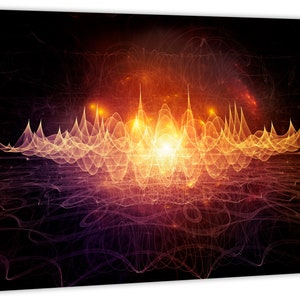 Abstract Sound Wave Wall Art Canvas Print Orange. Fractal Art, Sound ...