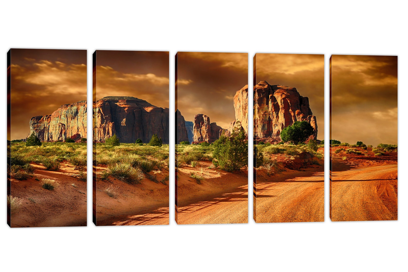 Monument Valley Arizona Scenic Sunset 3 Panel Split Triptych | Etsy