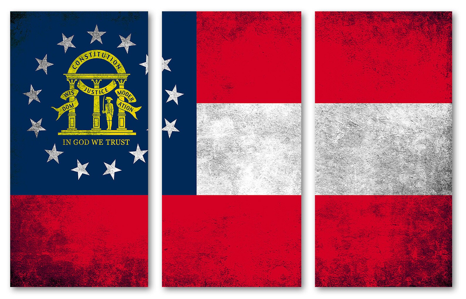 Georgia State Flag Canvas Print Grunge Effect Wall Art 3 - Etsy