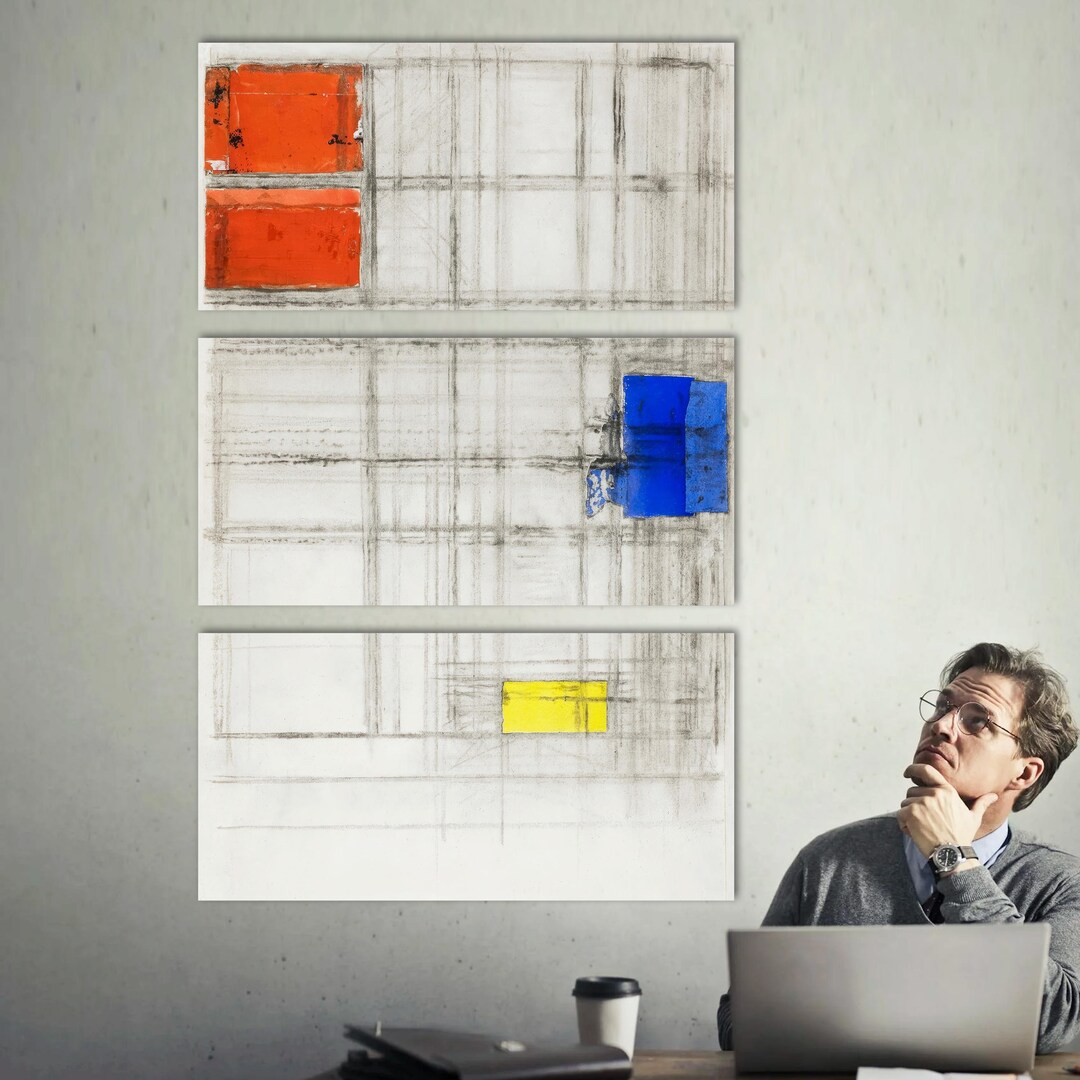 Study for a Composition Canvas Print Piet Mondrian Wall Art Abstract ...
