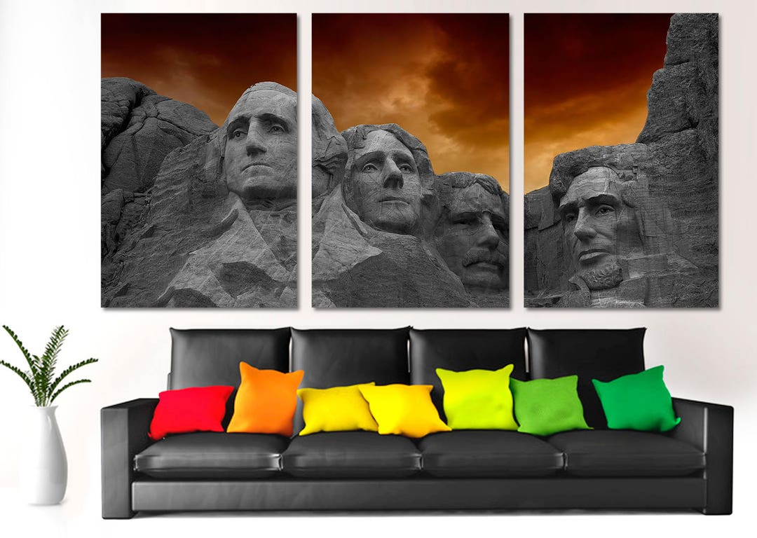 Mount Rushmore Canvas Print Wall Art. Famous USA Landmark Presidents ...
