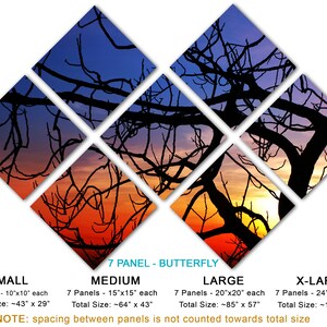 3 Panel Split Tree Fig at Sunset Canvas Print Triptych. Great for Home ...