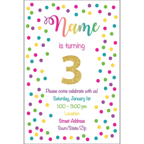 Polka Dot Birthday Party Invitation Boho Rose 90th Birthday Invitation