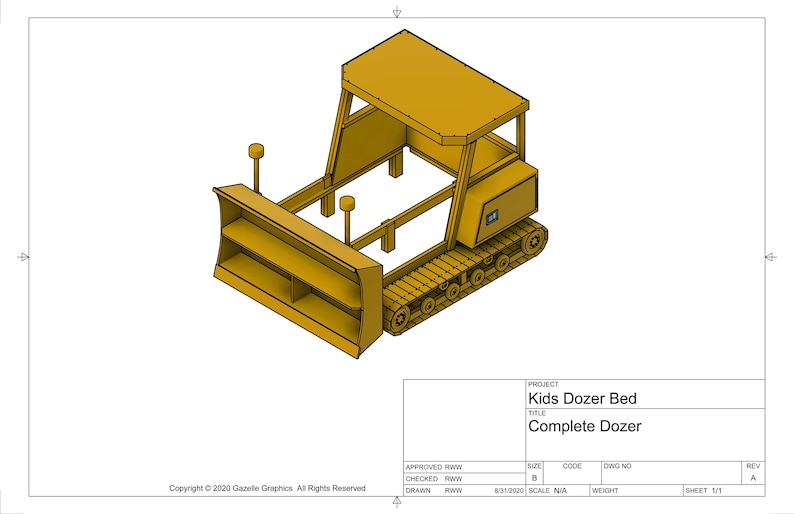 Kids D5 Bulldozer Bed Plans - Etsy