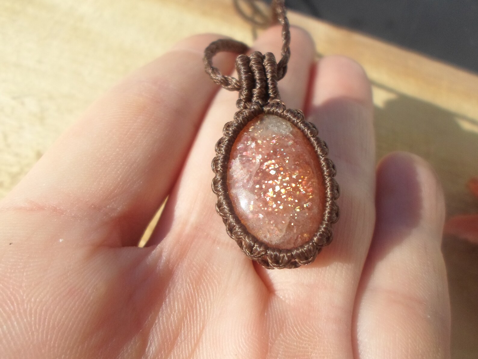 Sunstone Necklace Boho Sunstone Pendant Sunstone Macrame - Etsy Sunstone Necklace Boho Sunstone Pendant Sunstone Macrame - Etsy