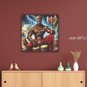 Shango Canvas Wall Art, Yoruba Lukumi Orisha Inspired Wall Art, Regla De Osha-ifa Wall Art ...