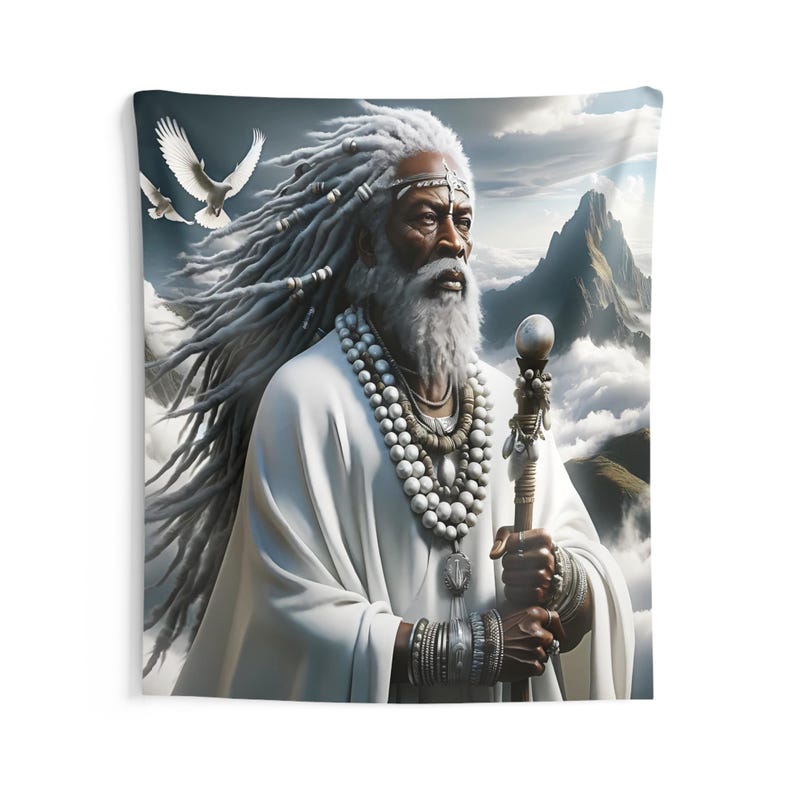 Orisha Obatala Inspired Wall Art. Yoruba Lukumi Inspired Wall Tapestry ...