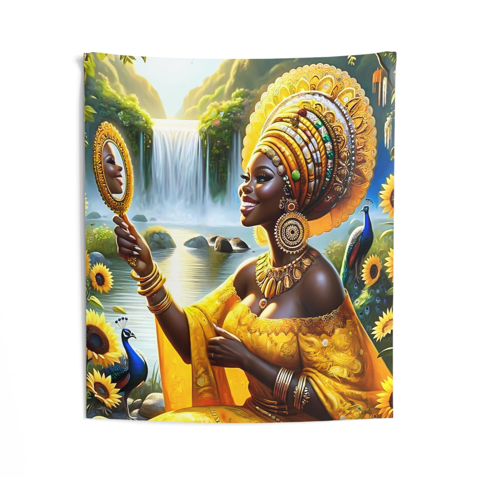 Orisha Oshun Wall Art. Yoruba Lukumi Inspired Wall Tapestry. Regla De ...