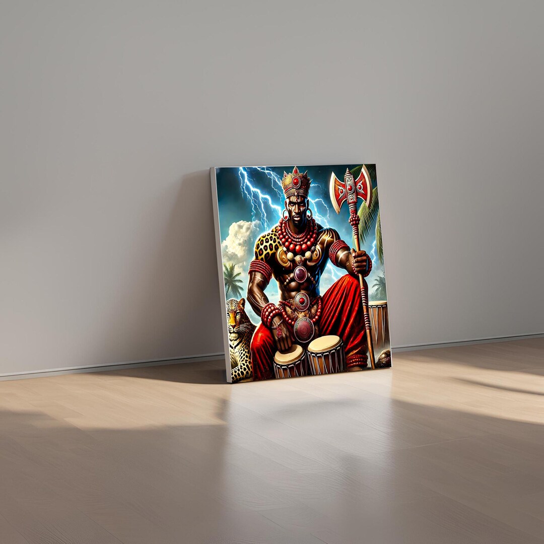 Shango Canvas Wall Art, Yoruba Lukumi Orisha Inspired Wall Art, Regla De Osha-ifa Wall Art ...