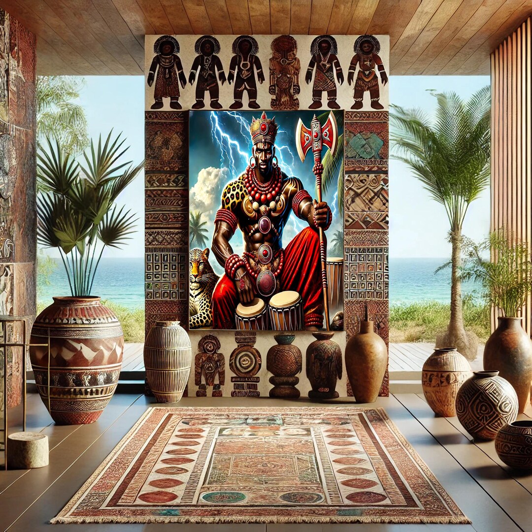 Wall Art Shango Panel De Trono, Yoruba Lukumi Inspired Wall Art Regla ...