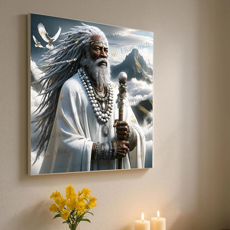 Obatala Orisha Canvas Art, Yoruba Lukumi Inspired Wall Art. Regla De ...