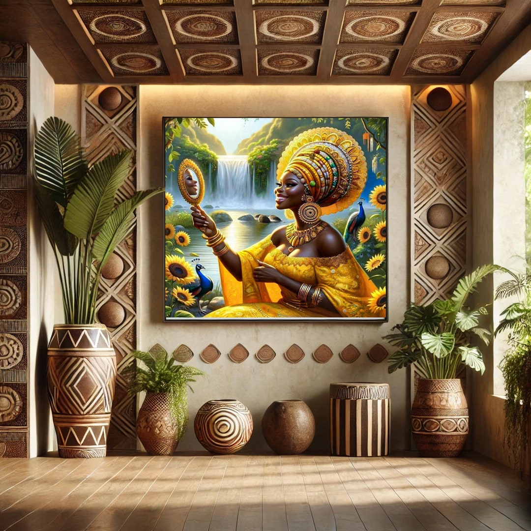Orisha Oshun Wall Art. Yoruba Lukumi Inspired Wall Tapestry. Regla De ...