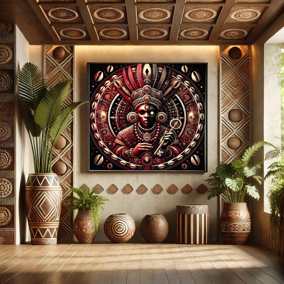 Elegua Panel De Trono, Yoruba Lukumi Wall Art. Regla De Osha-ifa Wall ...
