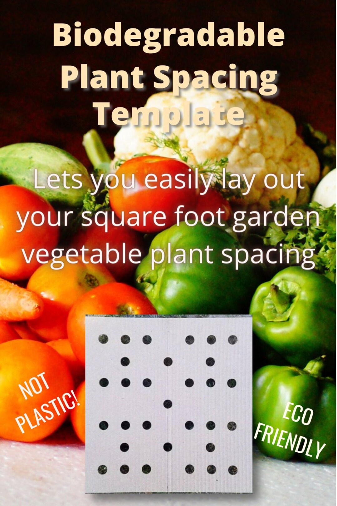 Garden Seed Planting & Spacing Template, Square Foot Gardening ...