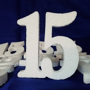 Set of 12 Quinceneara Centerpiece Numbers 15th Birthday Numbers Decor ...