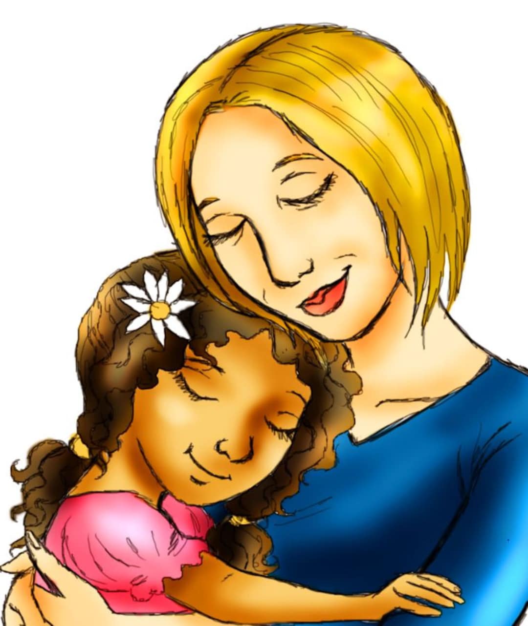 White Mother and Mixed Race Daughter - Etsy