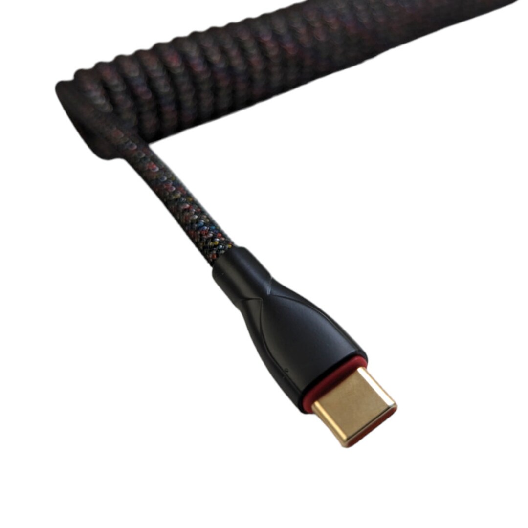 Black Galaxy Custom Braided Coiled Cable for Mechanical Keyboards 2023 ...