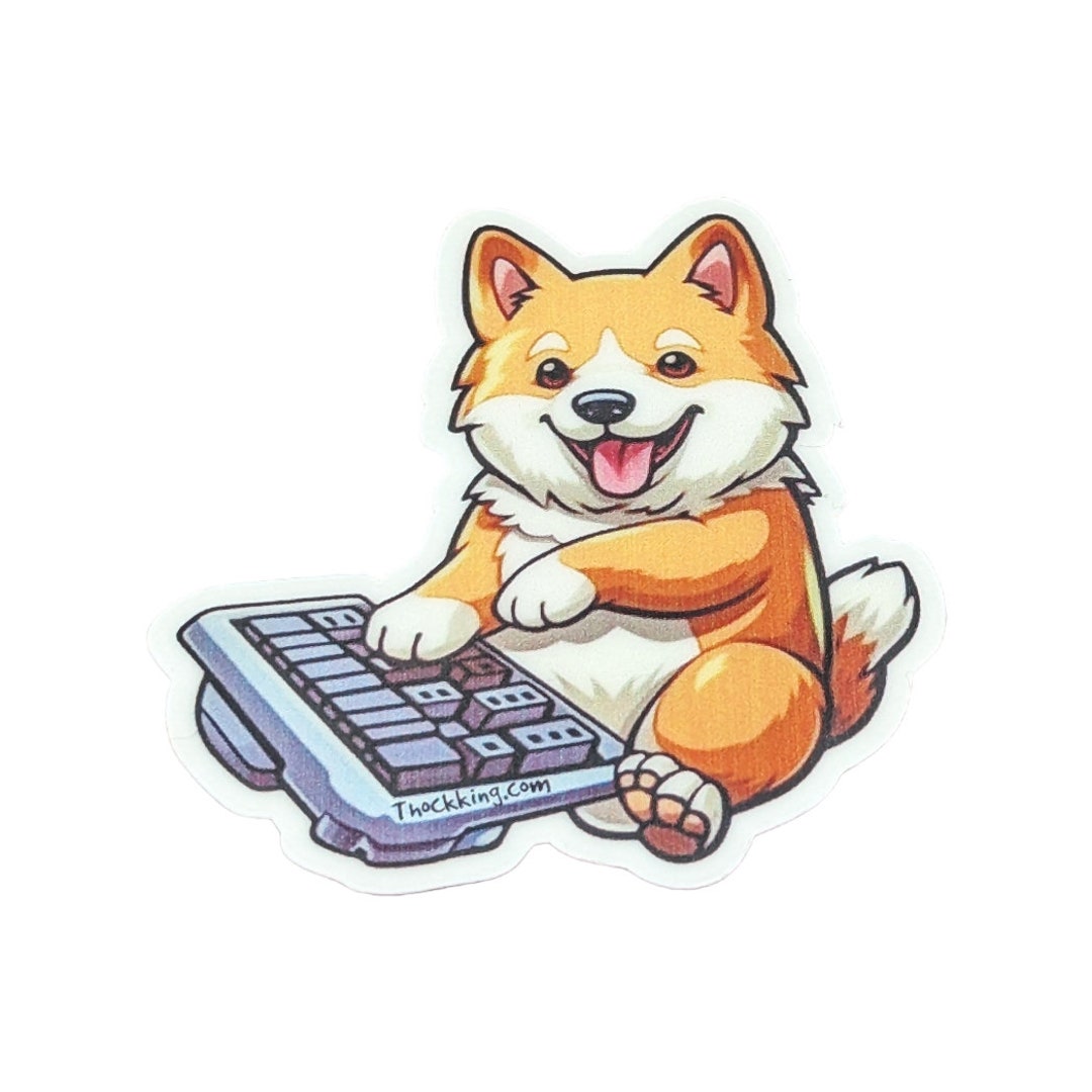 Shiba Inu Dog Typing Custom Sticker 003 Mechanical Keyboards - Etsy