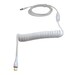 Polar White Custom Braided Coiled Cable for Mechanical - Etsy