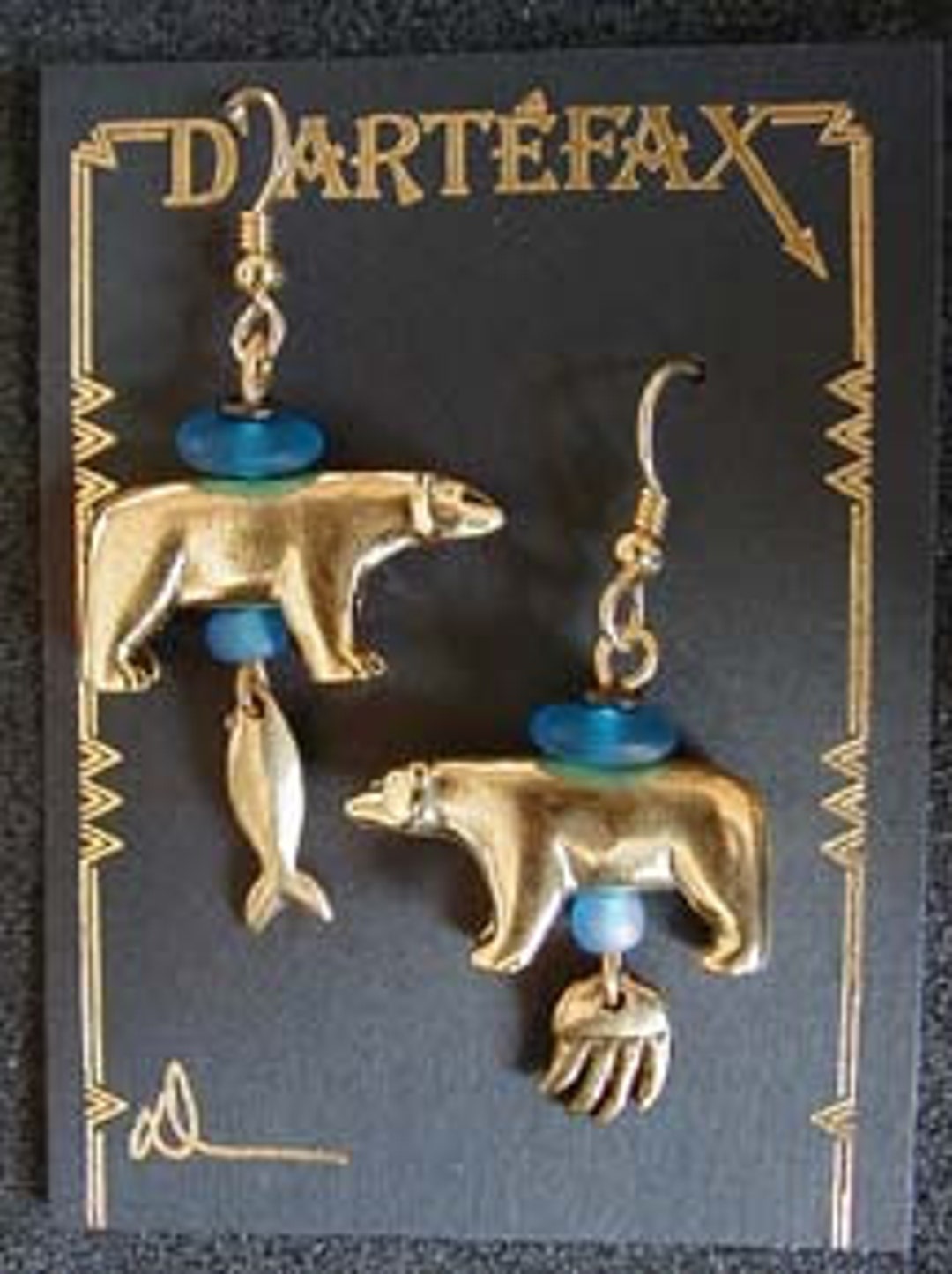 Pendientes de oso chapados en oro de D'Artefax - Etsy España