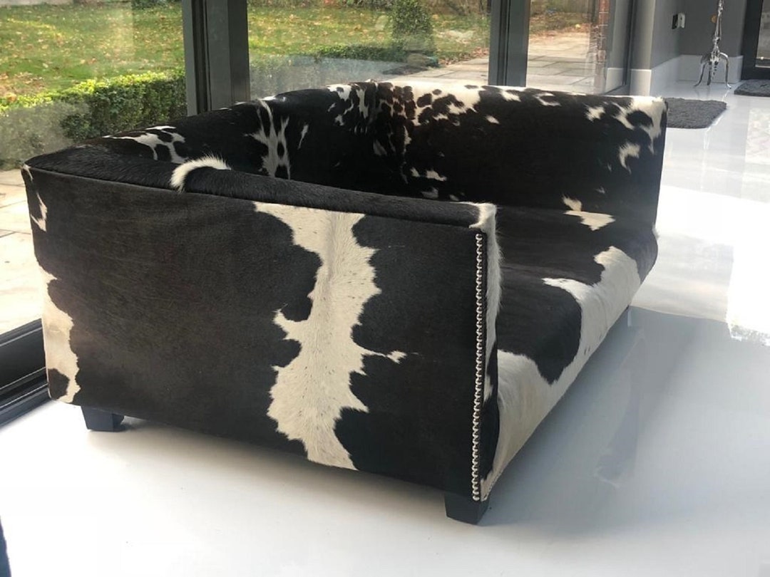 Custom Made Cowhide Covered Luxury Dog Bed With 4" Memory Foam - Etsy