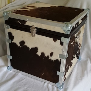 Cowhide and Metal Storage Trunk - Etsy
