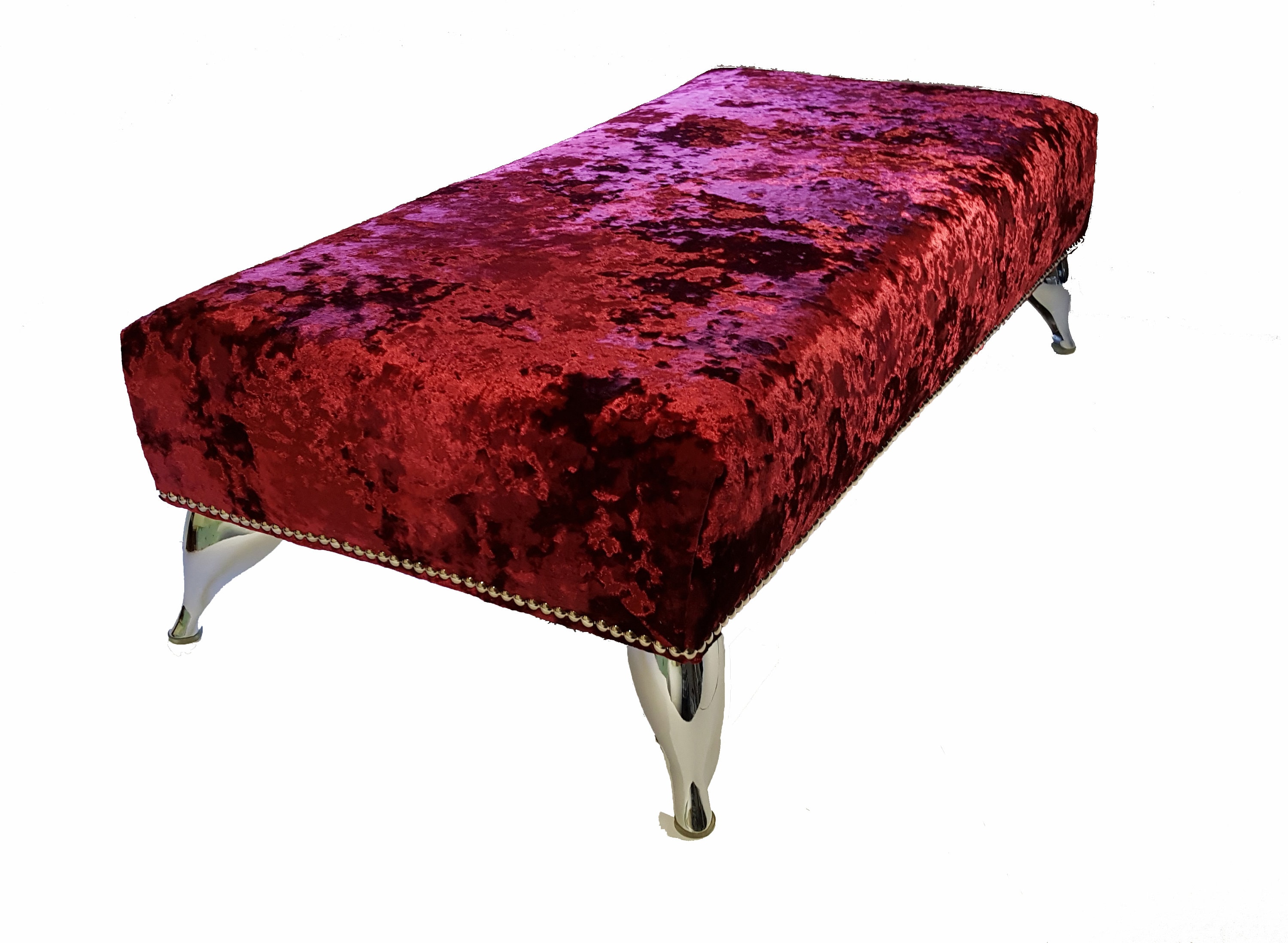 Luxury Silver Crushed Velvet Footstool Dog Bed Bespoke - Etsy UK
