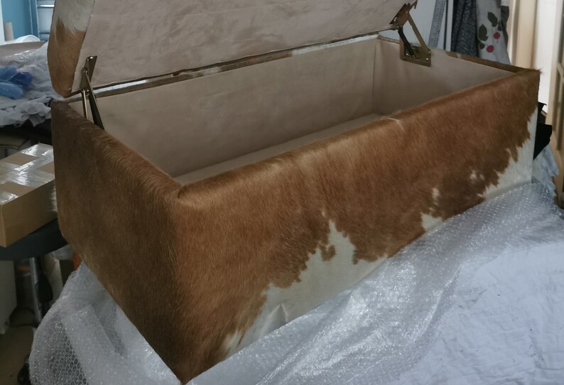 Tall Cowhide Storage Ottoman With Large Storage Area - Etsy