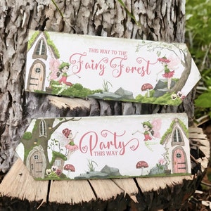 Flower Fairy Party Signs, Fairy Arrow Signs, Enchanted Fairy Party ...