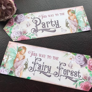 Fairy Party Signs Fairy Arrow Signs Enchanted Fairy Party | Etsy