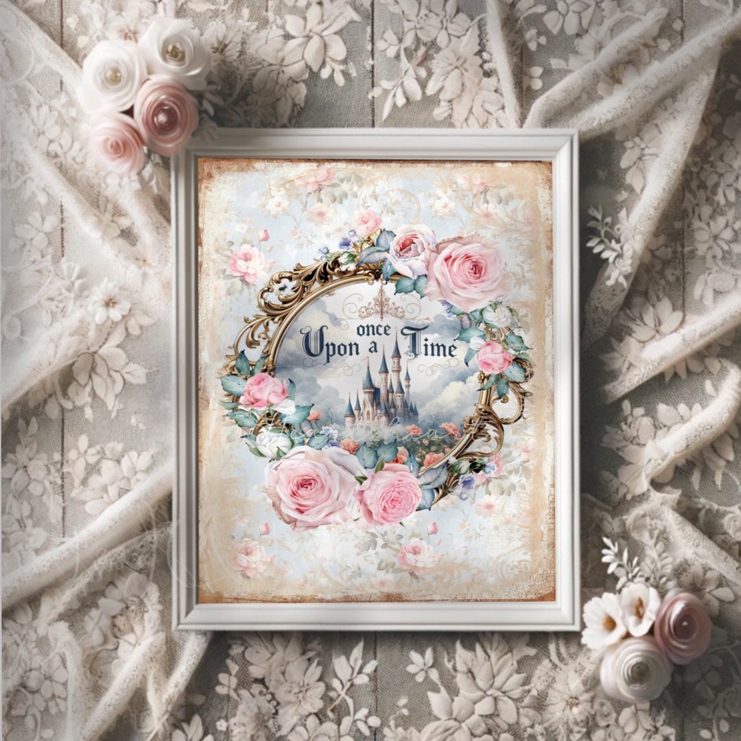 Fairytale Once Upon a Time Print Wedding Gift Princess Castle Fairytale ...