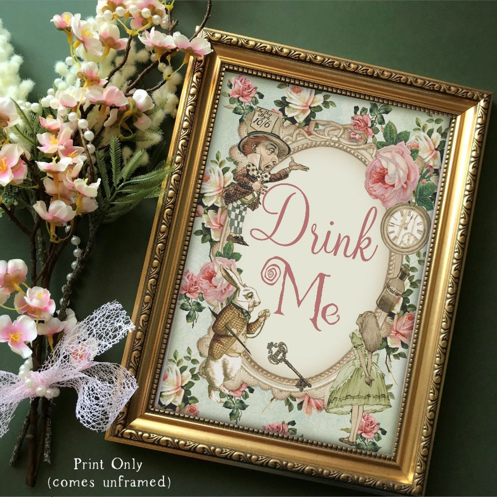 Alice in Wonderland Sign Drink Me Sign Onederland Tea Party - Etsy UK