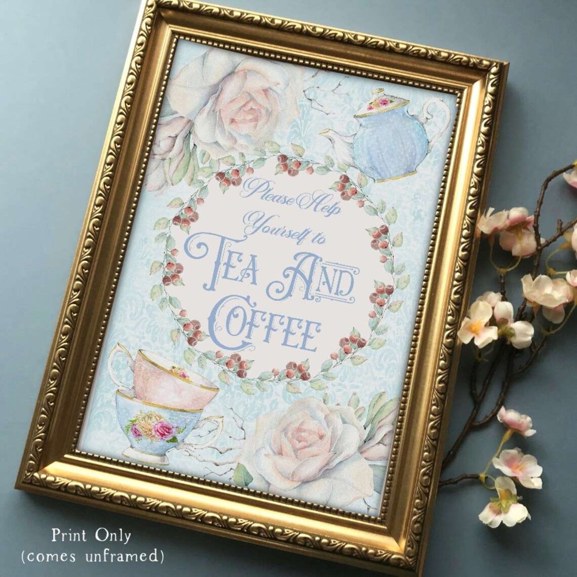 Tea & Coffee Sign Tea Time Print Wall Art Decor Wedding | Etsy