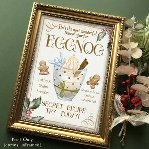 Retro Eggnog Sign Christmas Wall Decor Holiday Print - Etsy UK